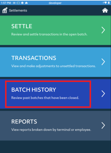 Where can my merchant find their previous batch history on the terminal? – Poynt Help Center