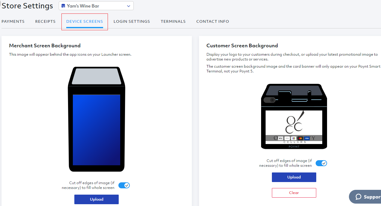 What are the size specs for the custom background on my Poynt terminal? – Poynt Help Center